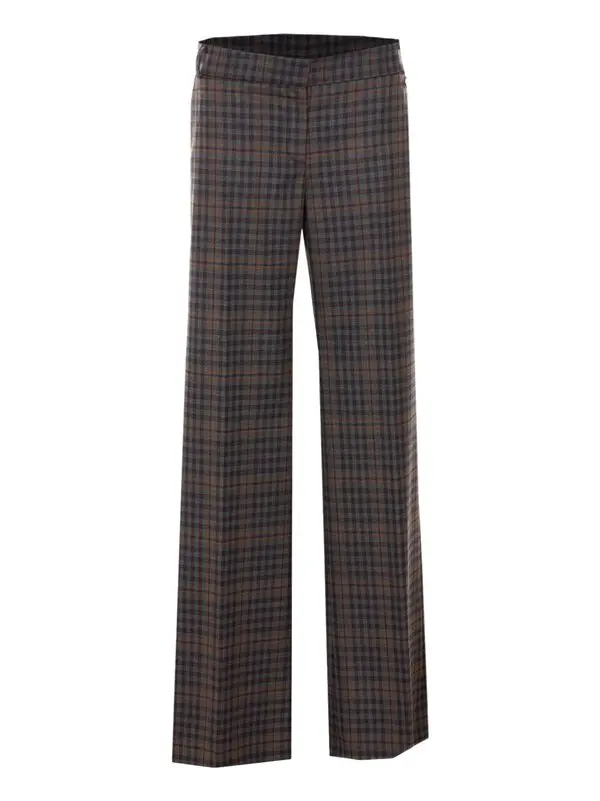 ANIYE BY Checked Straight-leg Pants - Grey