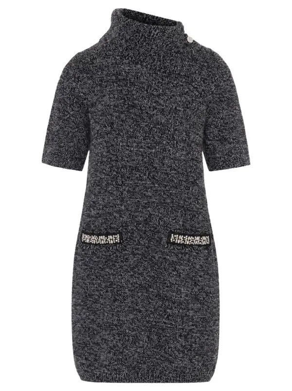 Liu Jo High Neck Knitted Dress - Grey