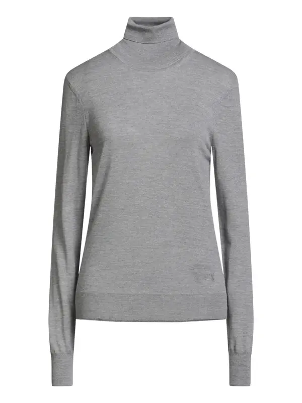 Saint Laurent Lightweight Wool Turtleneck Knit Sweater - Grey