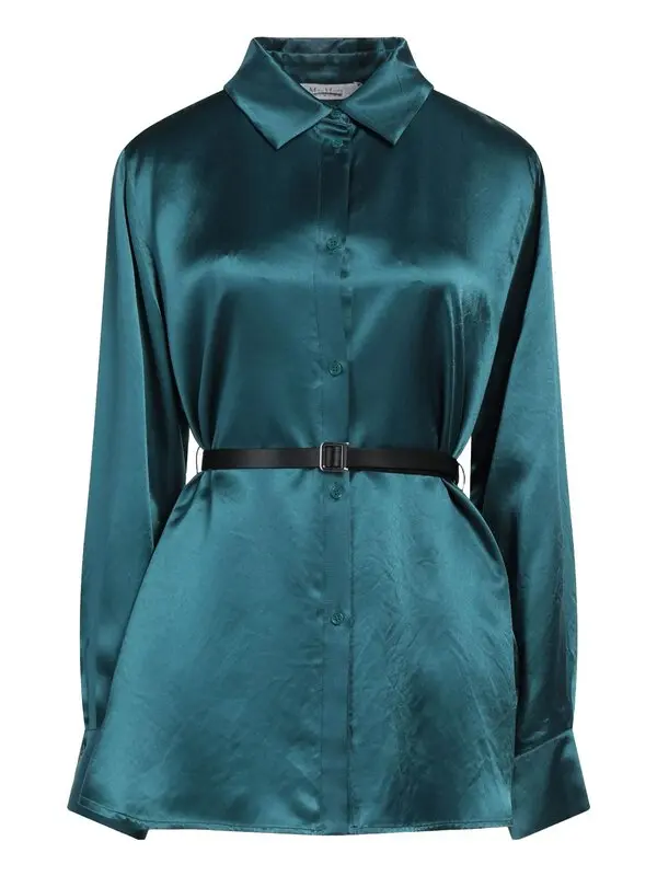 Max Mara Solid Colour Shirts Blouses - Blue