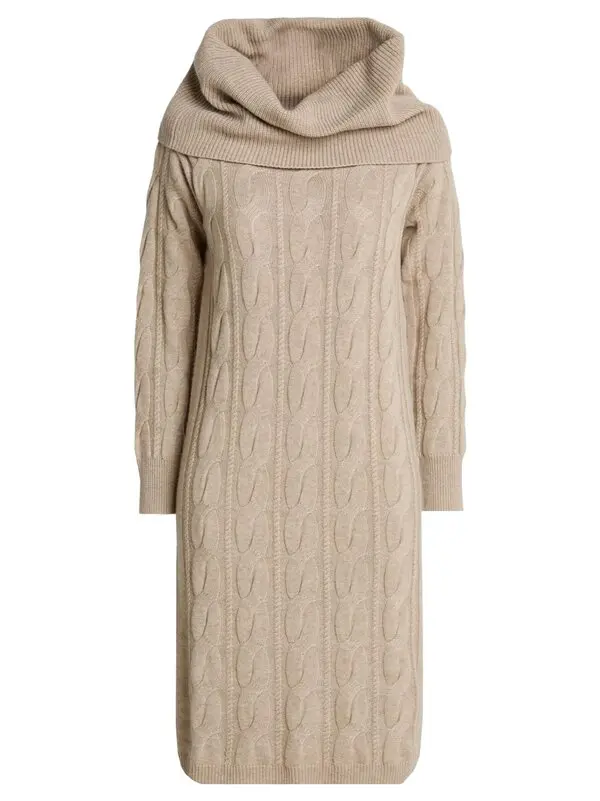 Max Mara Simple Knitted Long-sleeve Dress - Nude