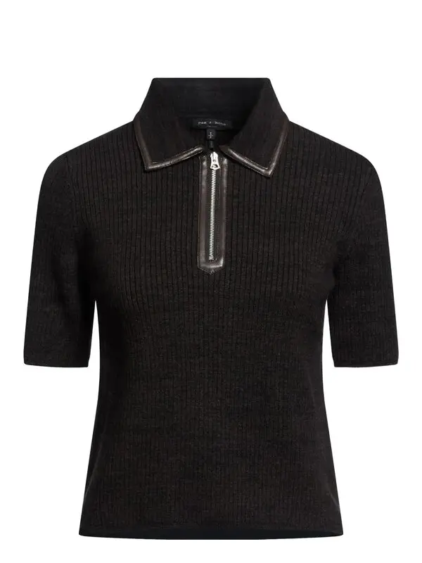 Rag & Bone Minimalist Solid Knit Top - Black