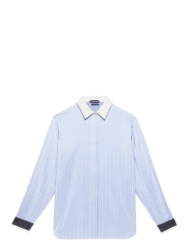 TOM FORD Silk Stripe Shirt - Blue