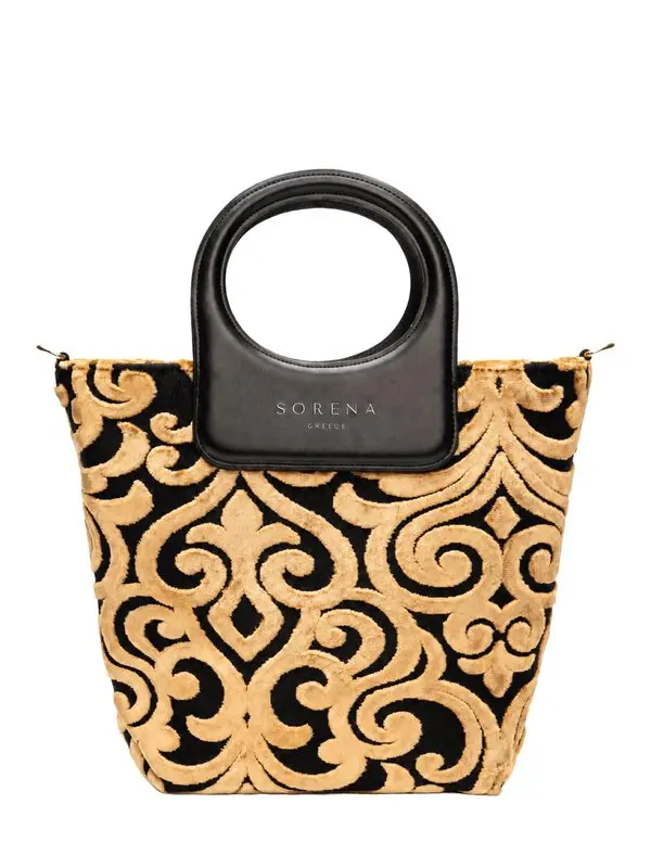 SORENA Cassandra Medium Statement Top-handle Bag - Black/gold/yellow