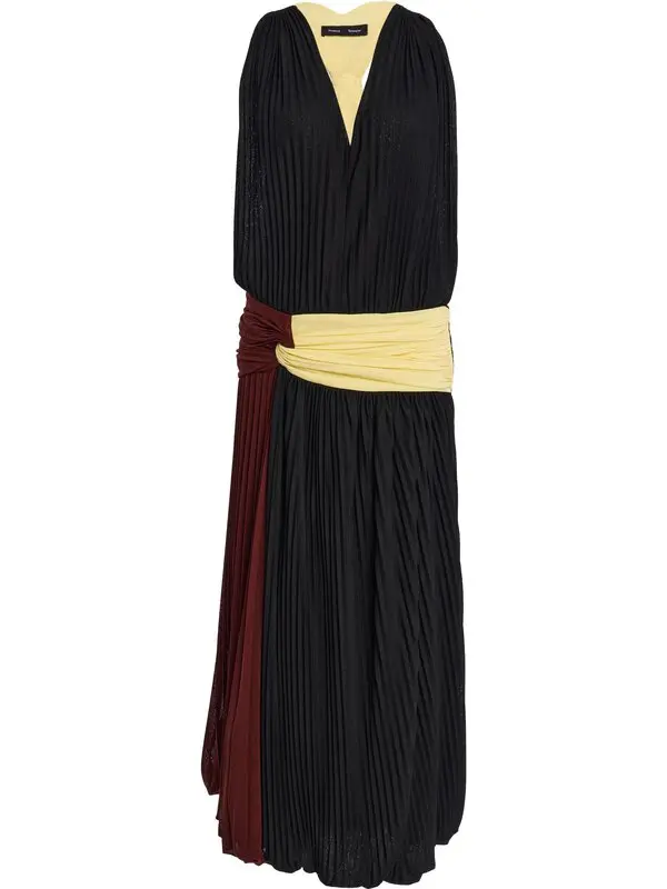 Proenza Schouler Fiora Draped Jersey Midi Dress - Black