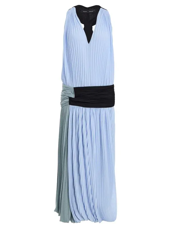 Proenza Schouler Fiora Draped Jersey Midi Dress - Light Blue