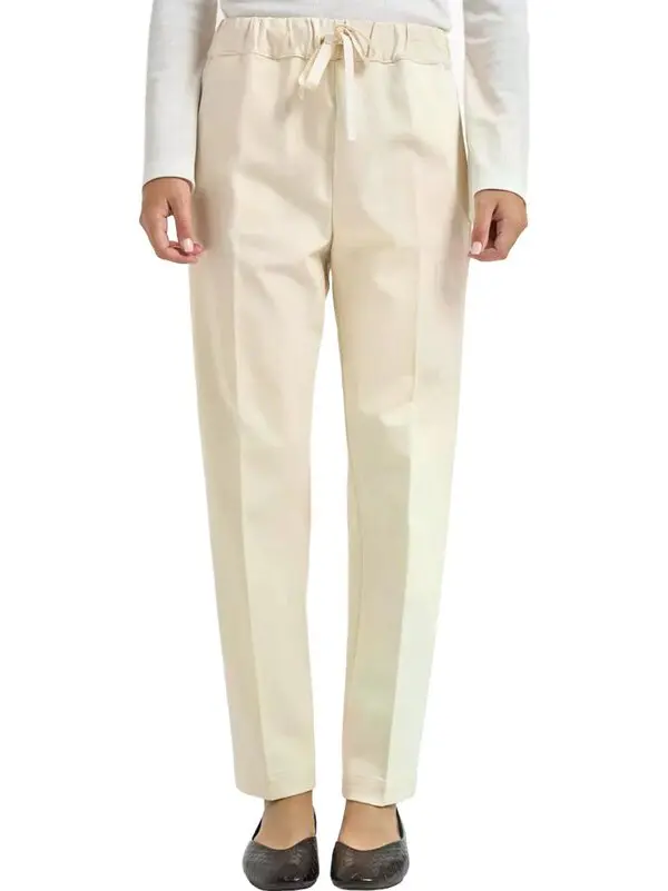 SEMICOUTURE Drawstring-waist Tapered Trousers - Neutrals