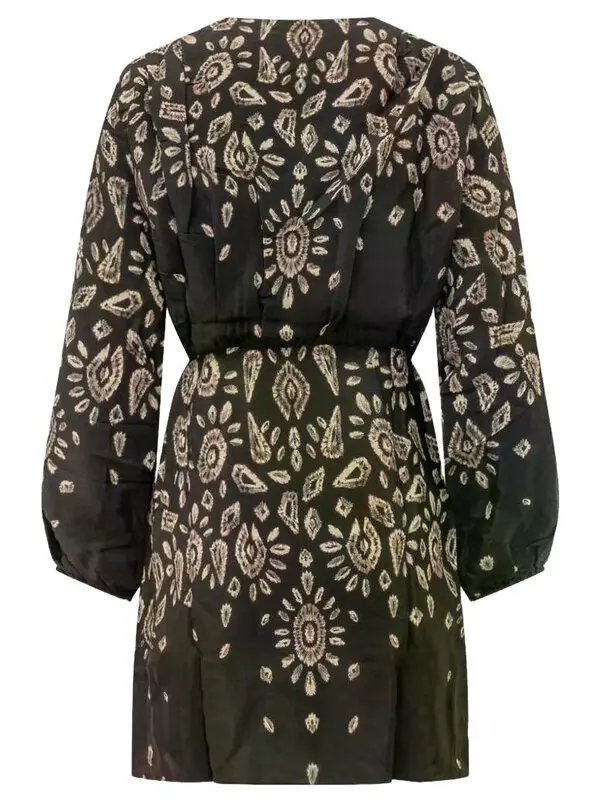 Ba&sh Beona Geometric-print Mini Dress - Black