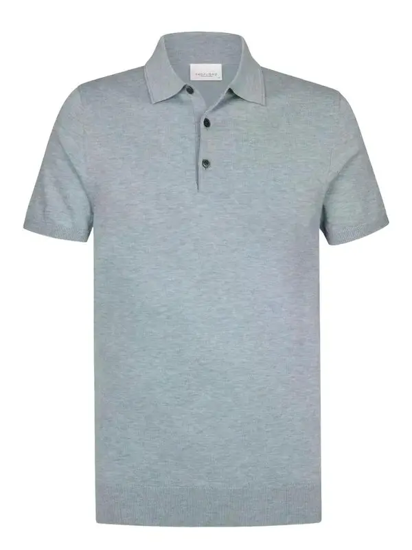 PROFUOMO Fine-knit Polo Shirt - Blue