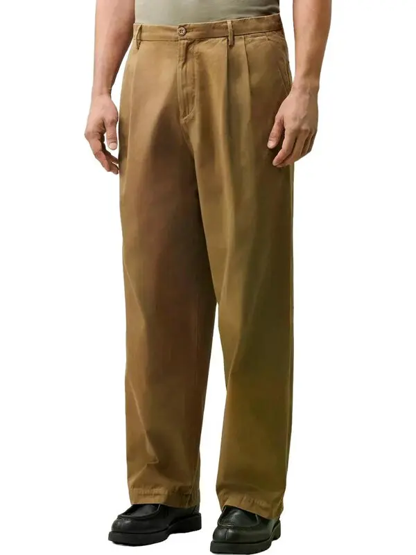 C.P. COMPANY Cotton Gabardine Boxy Pleats Pants - Neutrals
