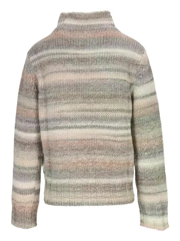 KANGRA Striped Turtleneck Sweater - Neutrals