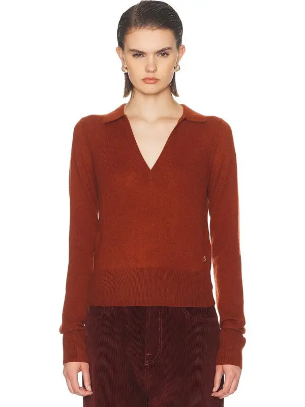 Eterne Vance Cashmere Sweater In Red - Rust