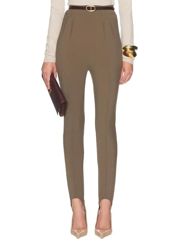 MUGLER High Waist Legging In Tan - Mole