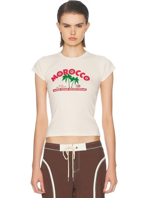 MADE SOME SPORTSWEAR Morocco Baby Tee In White - White & Multi