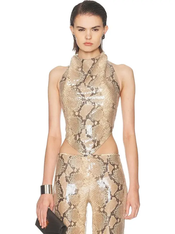 Cult Gaia Dionea Top In Multi - Faded Python