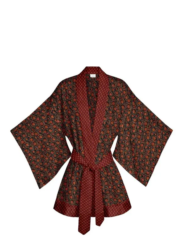 ARTEMIS MUSE One Of A Kind Recyled Sari Kimono Unique One Hundred And Twenty Seven - Orange