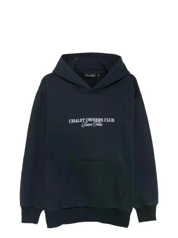BARON FILOU Graphic-print Logo-embroidered Hoodie - Blue