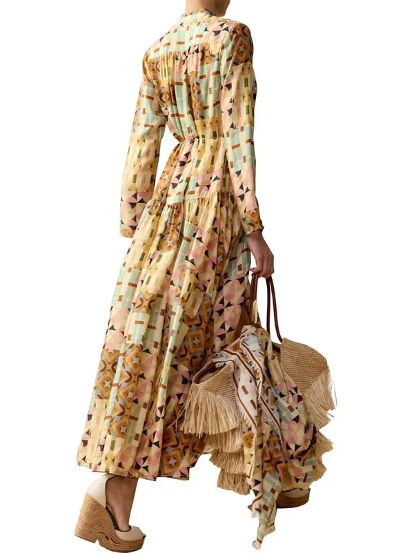 Zimmermann Fairlight Long Sleeve Maxi - Geo Patchwork
