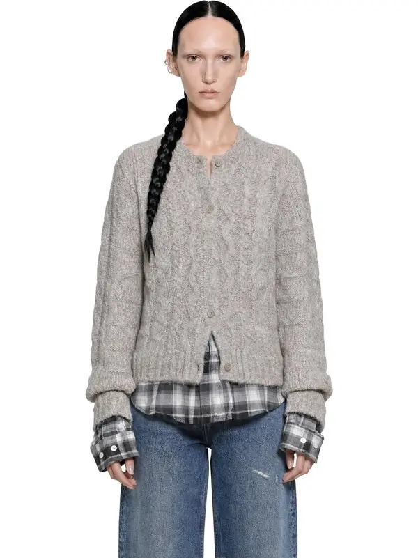 Acne Studios Layered Cable Knit Cardigan - Beige