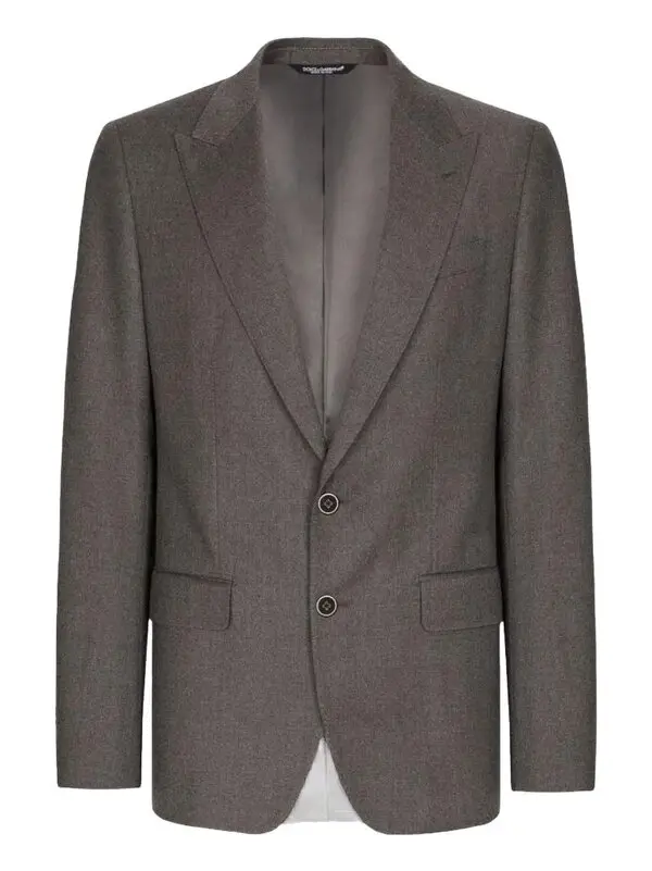 Dolce & Gabbana Dolce Gabbana Single-breasted Flannel Sicilia-fit Jacket - Black