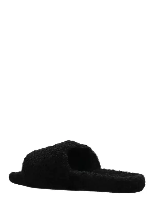 Balenciaga Furry Open Mules - Black