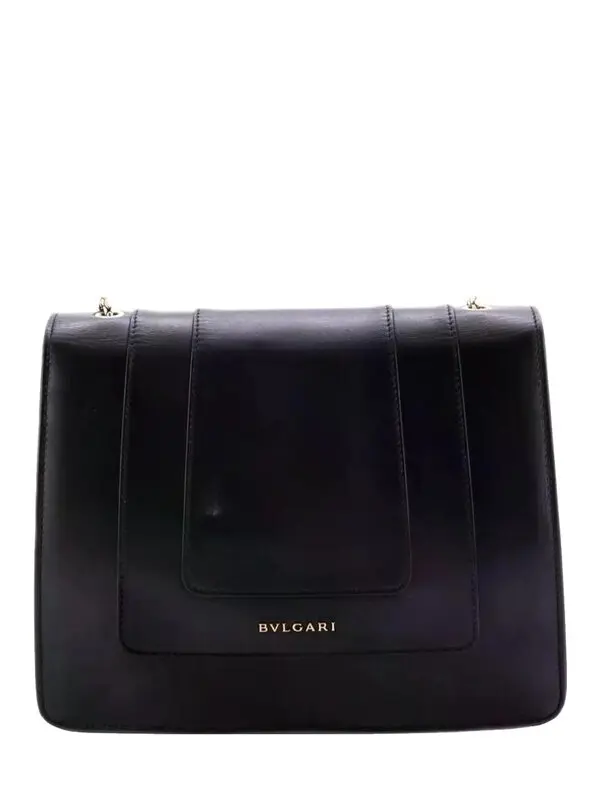 BVLGARI Serpenti Forever Square Leather Medium Shoulder Bag - Black