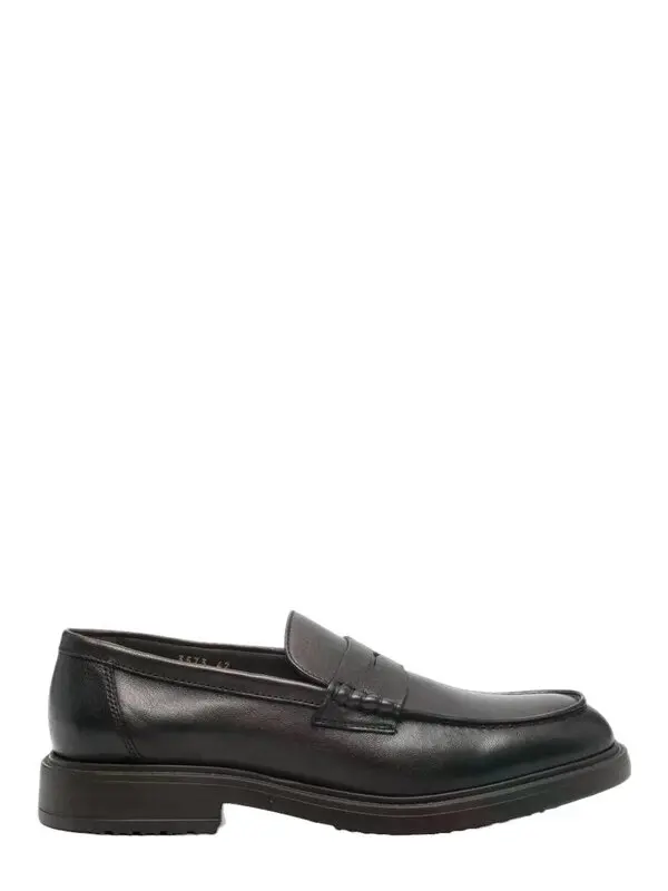 DOUCAL'S Penny Leather Loafers - Brown
