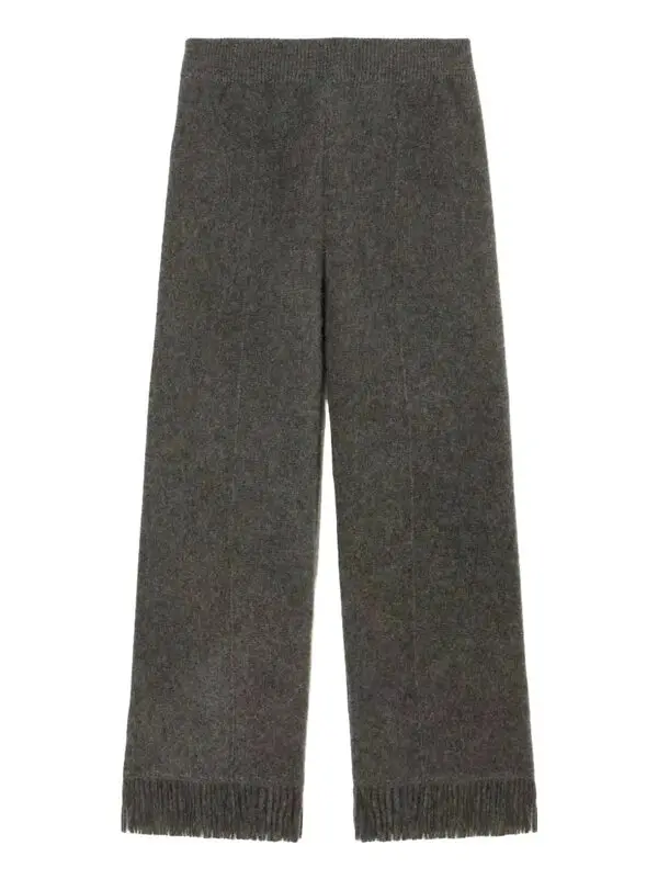 Alanui Fringe-trim Trousers - Grey