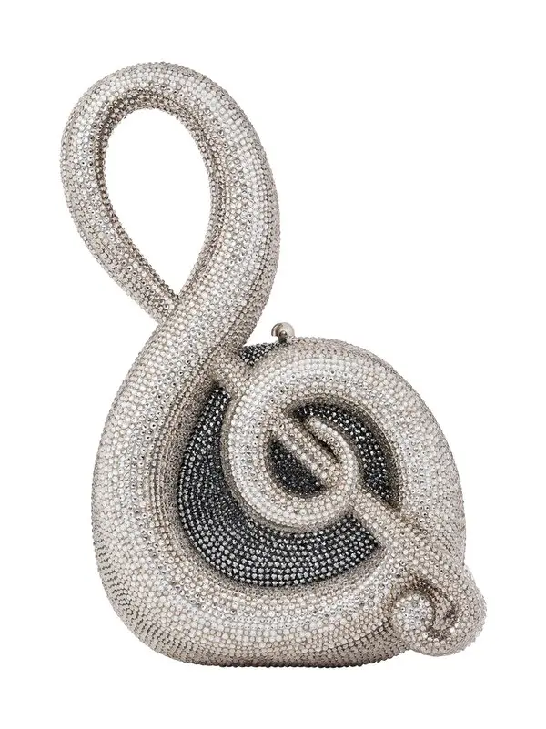 Judith Leiber Melody Treble Clef Clutch - Silver