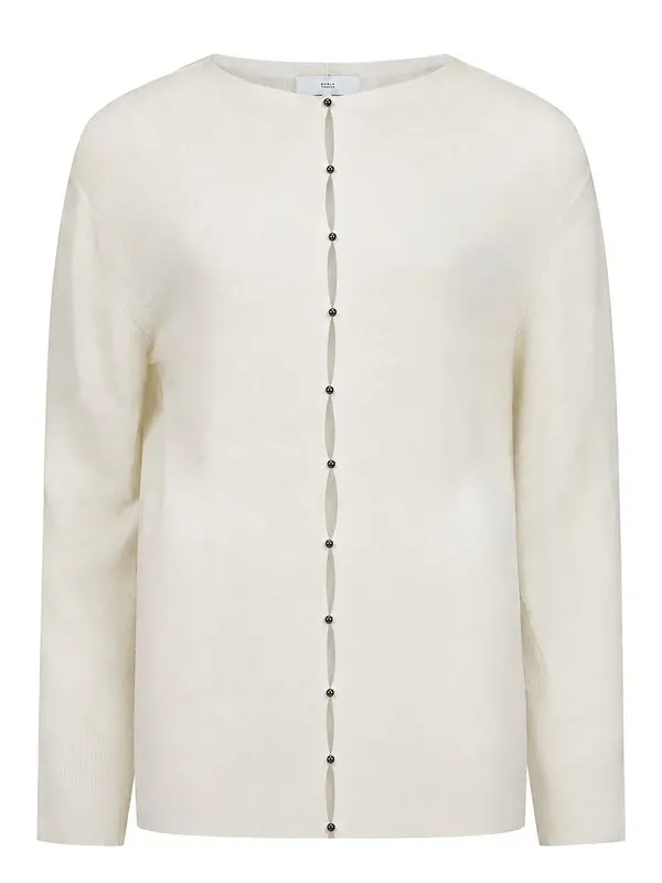 HARRIS TAPPER Exclusive Violetta Wool Cardigan - Ivory