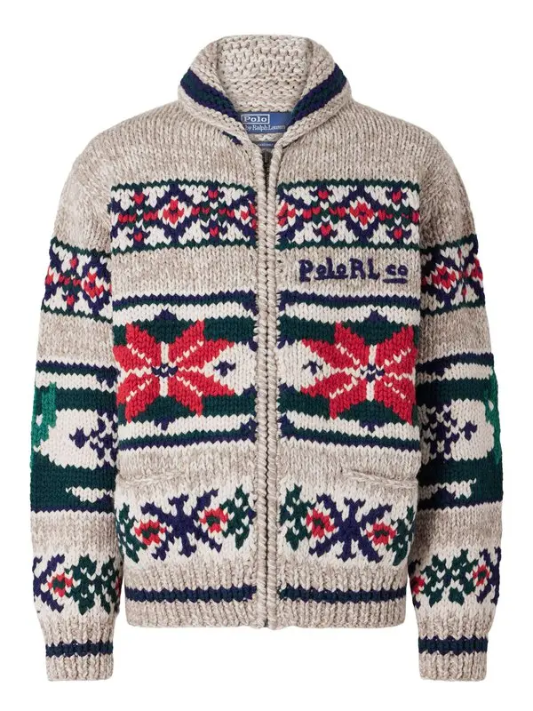 Polo Ralph Lauren Logo-embroidered Fair Isle Wool Zip-up Cardigan - Multi