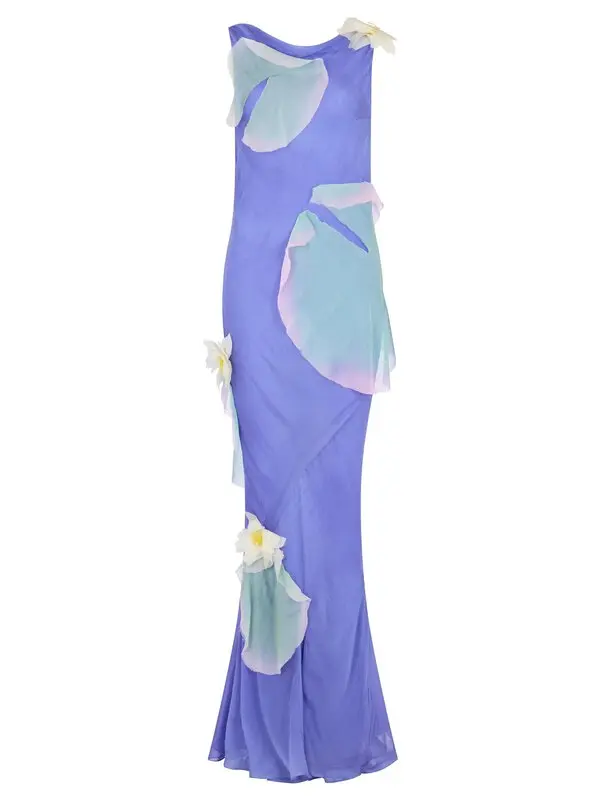 CONNER IVES Lilypad Silk Chiffon Gown - Multi