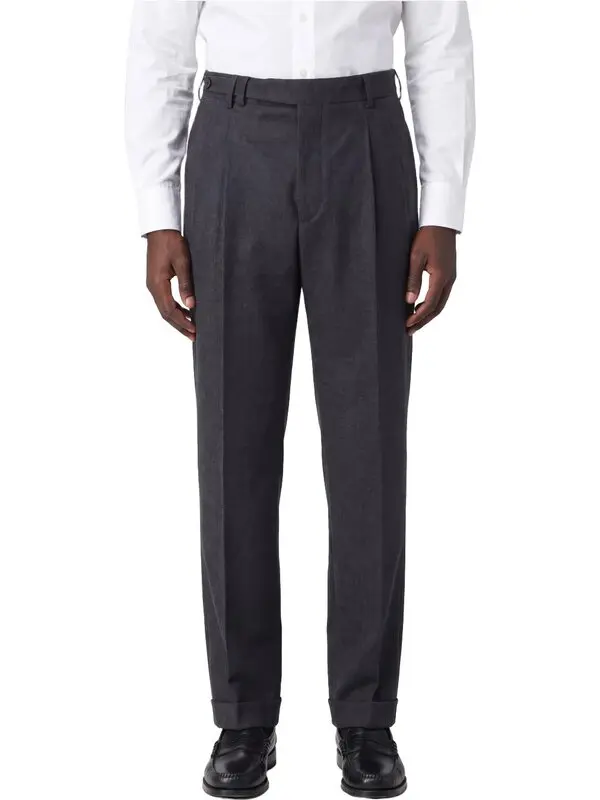 PT TORINO Straight-leg Pleated Wool Blend Tailored Trousers - Grey