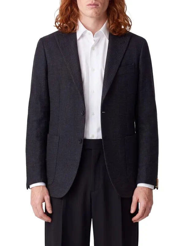 Tagliatore Single-breasted Wool Blazer With Patch Pockets - Grey