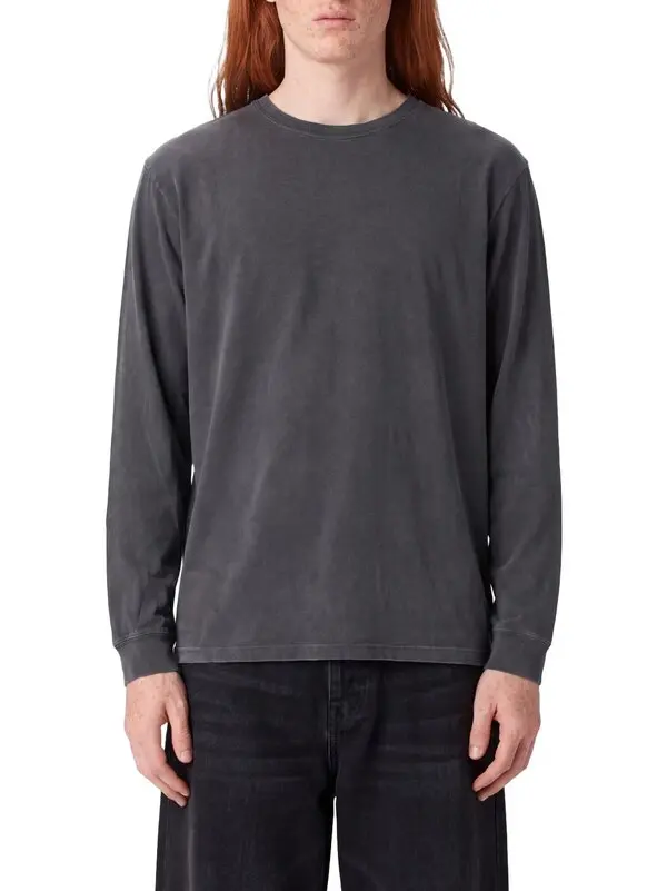 GOLDEN GOOSE Long-sleeved Crewneck T-shirt In Cotton - Grey