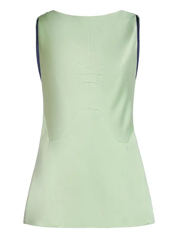 Dries Van Noten Colena Front-tucked Silk Top - Navy