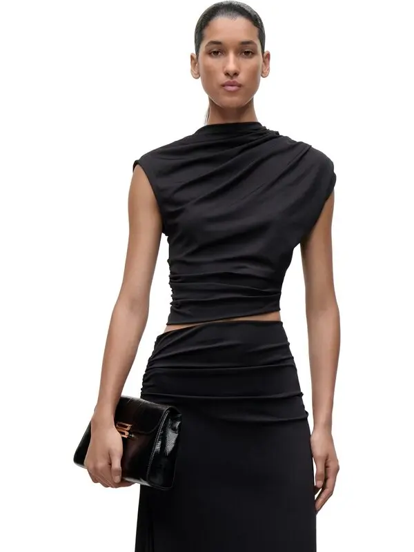 Victoria Beckham Gathered Top - Black