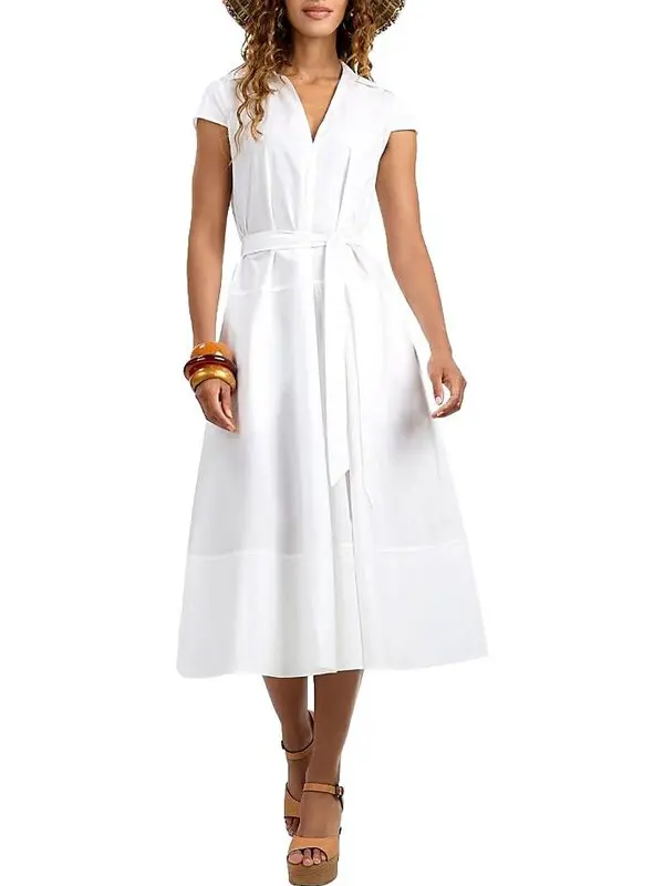 Trina Turk Short Sleeve Delfina Dress - White