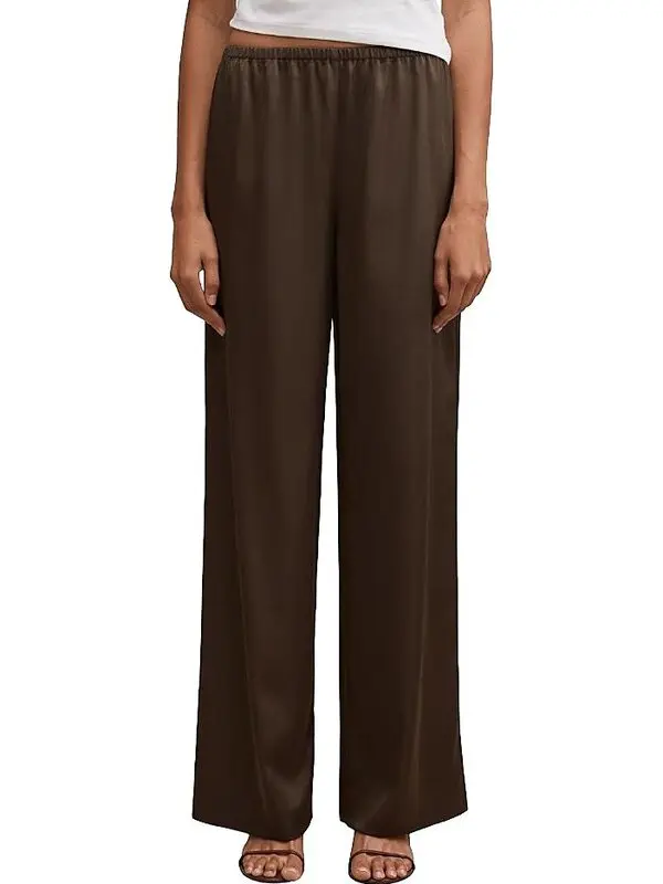 EVER NEW Sara Satin Wide Leg Pants - Olive