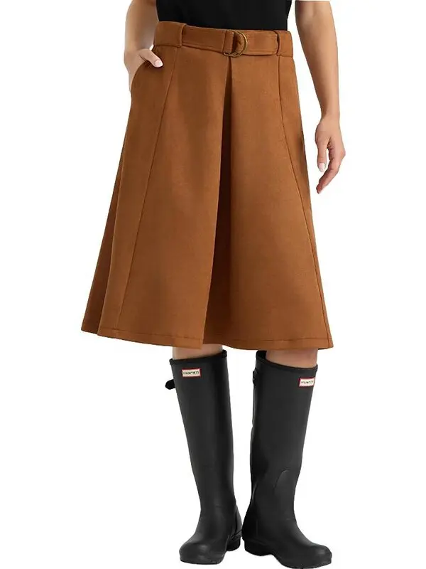 Hunter Belted Midi A Line Skirt - Copper