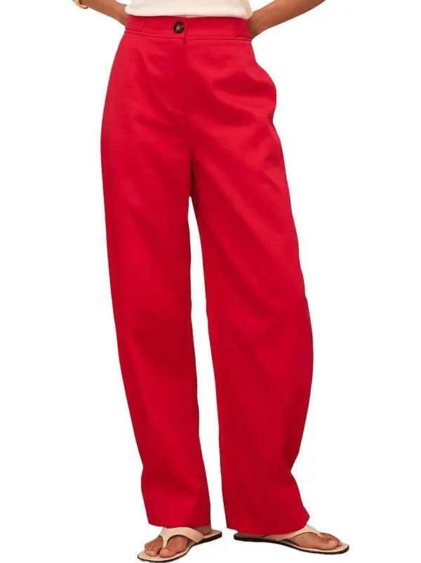 Mint Velvet Wide Leg Utility Trousers - Red
