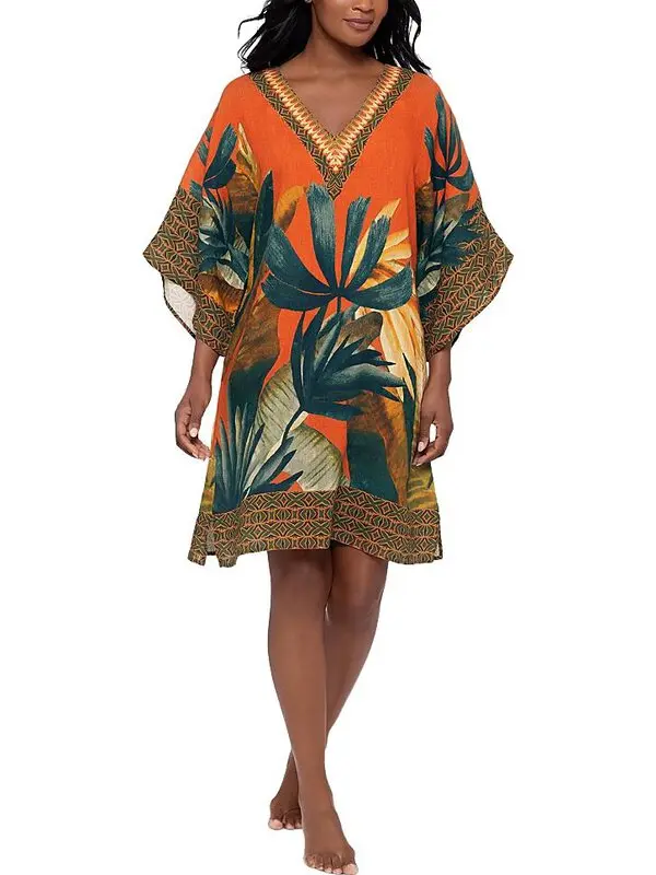 Miraclesuit Tropical Sole Linen Tunic Swim Cover-up - Multi