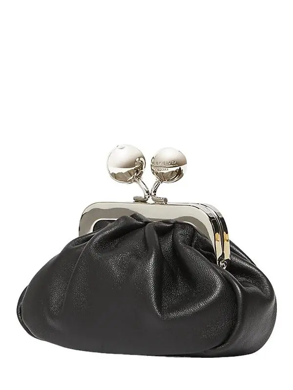 Max Mara Diomede Leather Convertible Clutch - Black