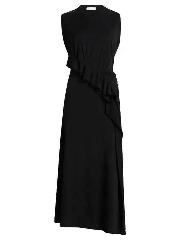 Ulla Johnson Jeune Ruffled Cotton Midi-dress - Noir