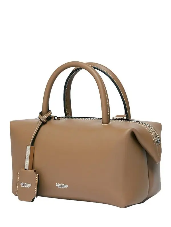 Max Mara Small Leather Bowler Bag - Mud