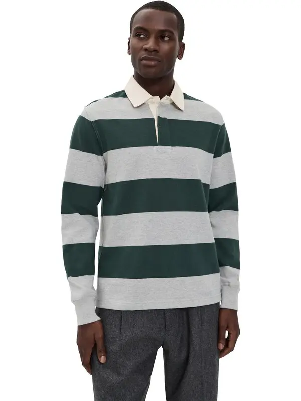 Taylor Stitch The Rugby Shirt - Dark Forest Stripe