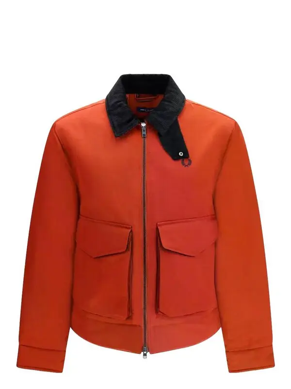 Fred Perry Corduroy-collar Logo-embroidered Military Jacket - Red