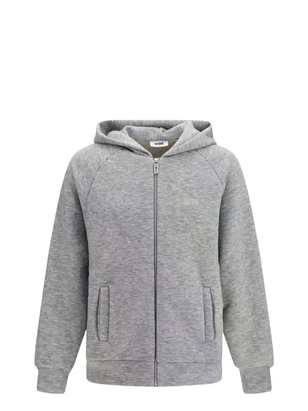 Gcds Logo-patch Hoodie - Grey