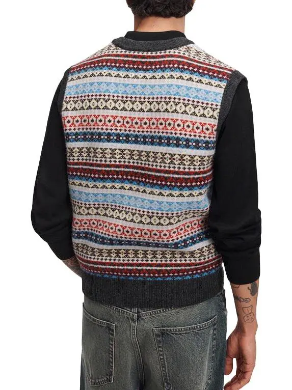 Rag & Bone Fair Isle Wool Vest - Multi