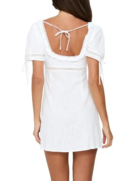 Princess Polly Indianah Pleat Lace Panel Minidress - White